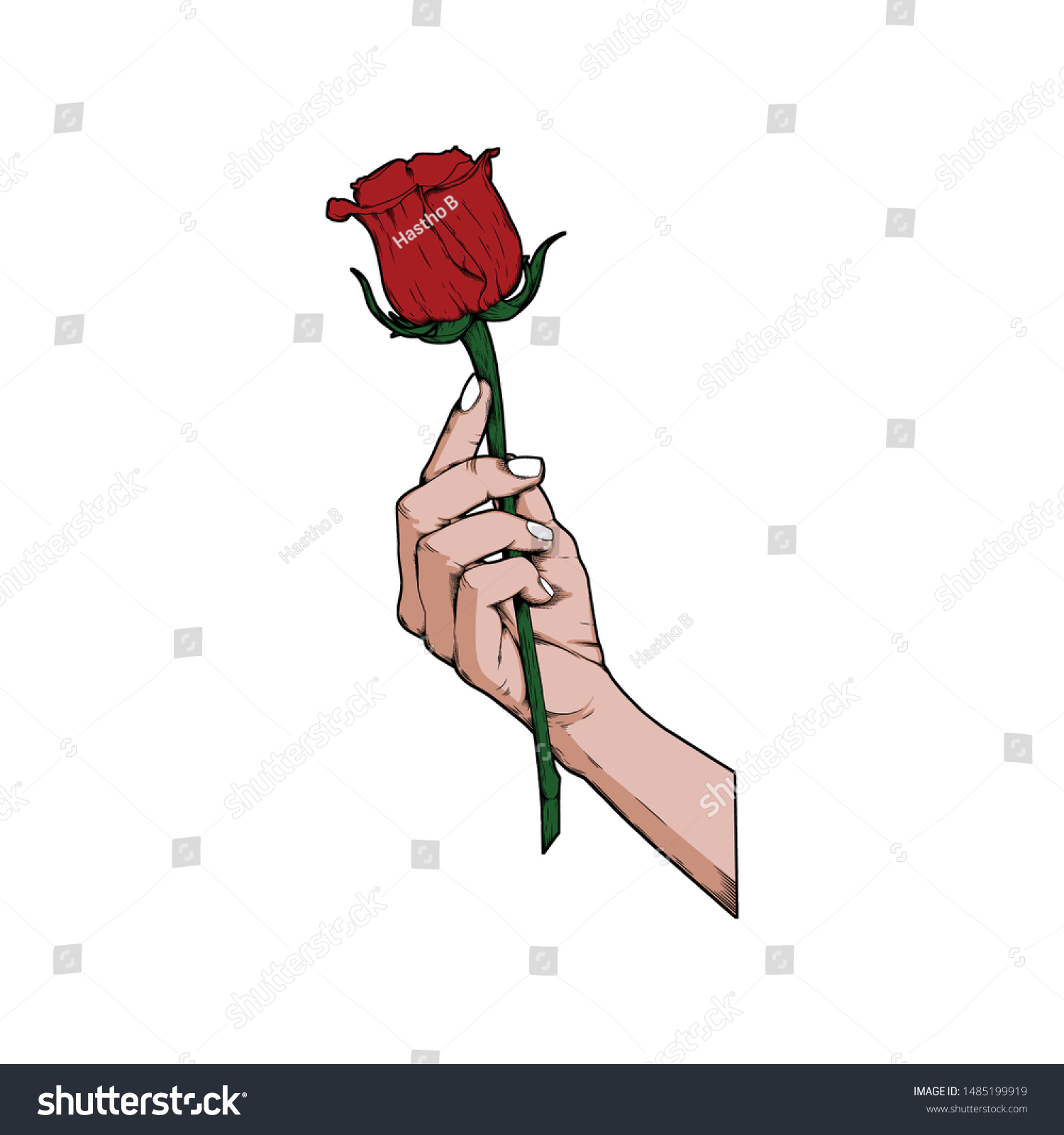 Hand Holding Flower Vector Graphic Stock Vector (Royalty Free ...
