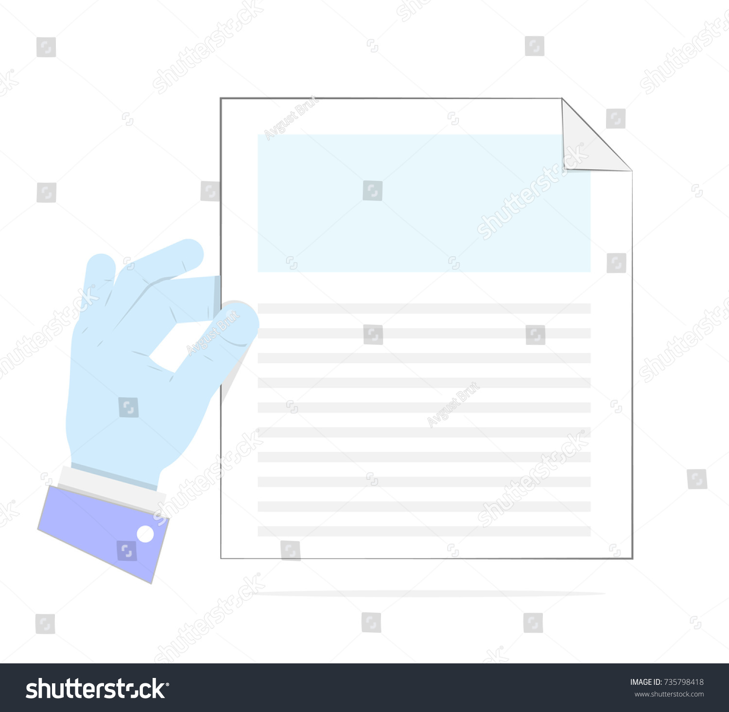 Hand Holding Form Flat Vector Illustration Stock Vector (Royalty Free ...