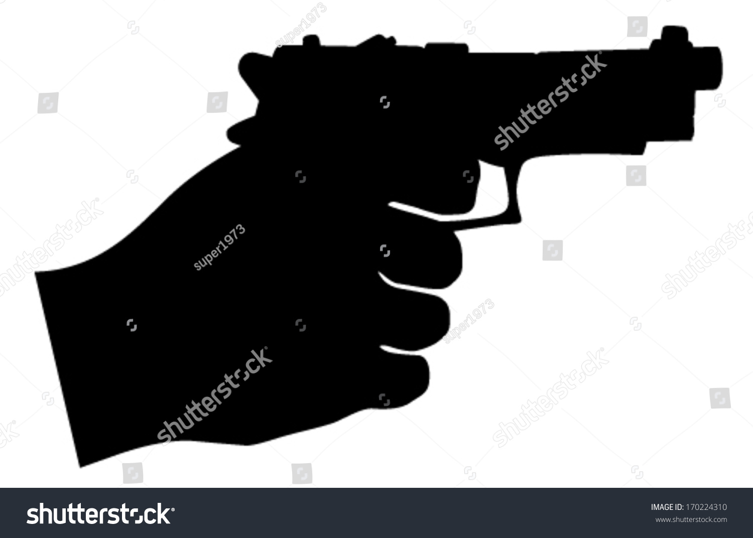 Hand Holding Gun Vector Illustration Stock Vector (Royalty Free) 170224310