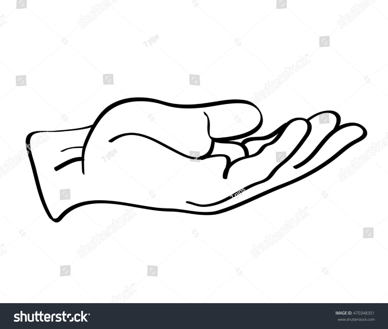 Hand Holding Hand Present Vector Stock Vector 470348351 - Shutterstock