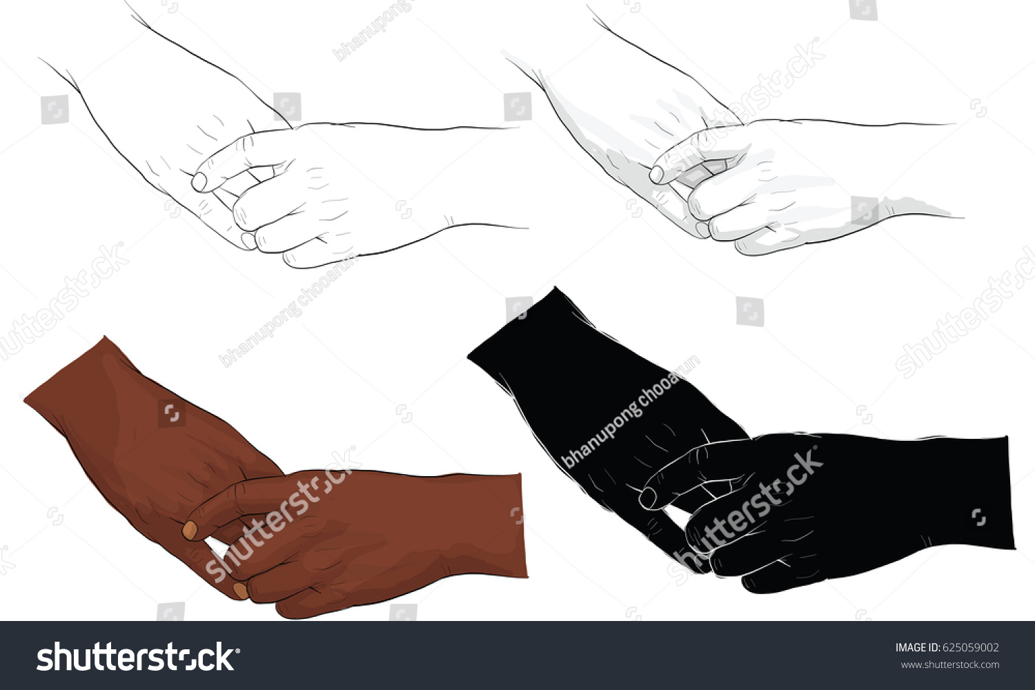 Hand Holding Hand Together Stock Vector (Royalty Free) 625059002