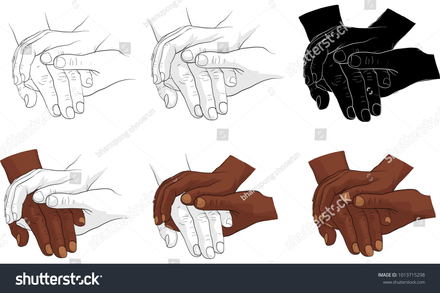 Hand Holding Hand Together Vector: vector de stock (libre de regalías ...