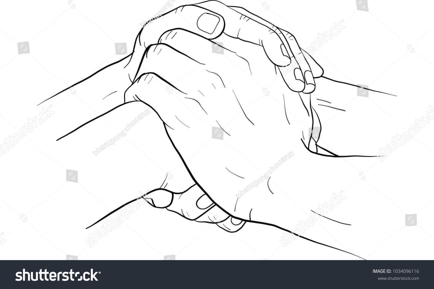 Hand Holding Hand Together Vector Stock Vector (Royalty Free ...