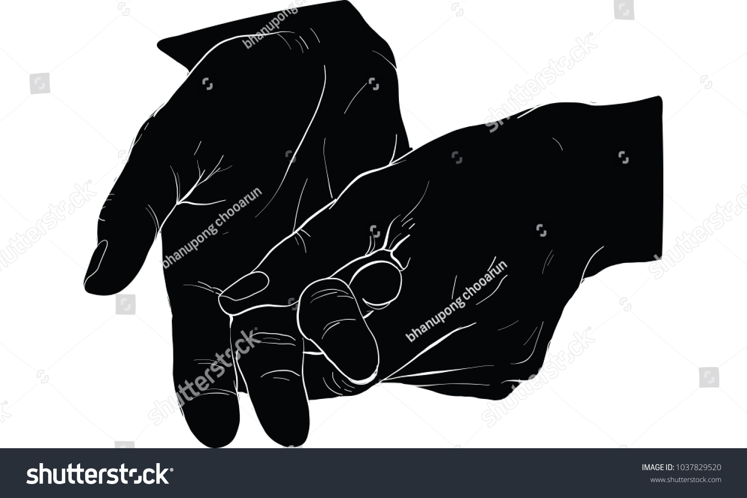 Hand Holding Hand Together Vector Stock Vector (Royalty Free ...