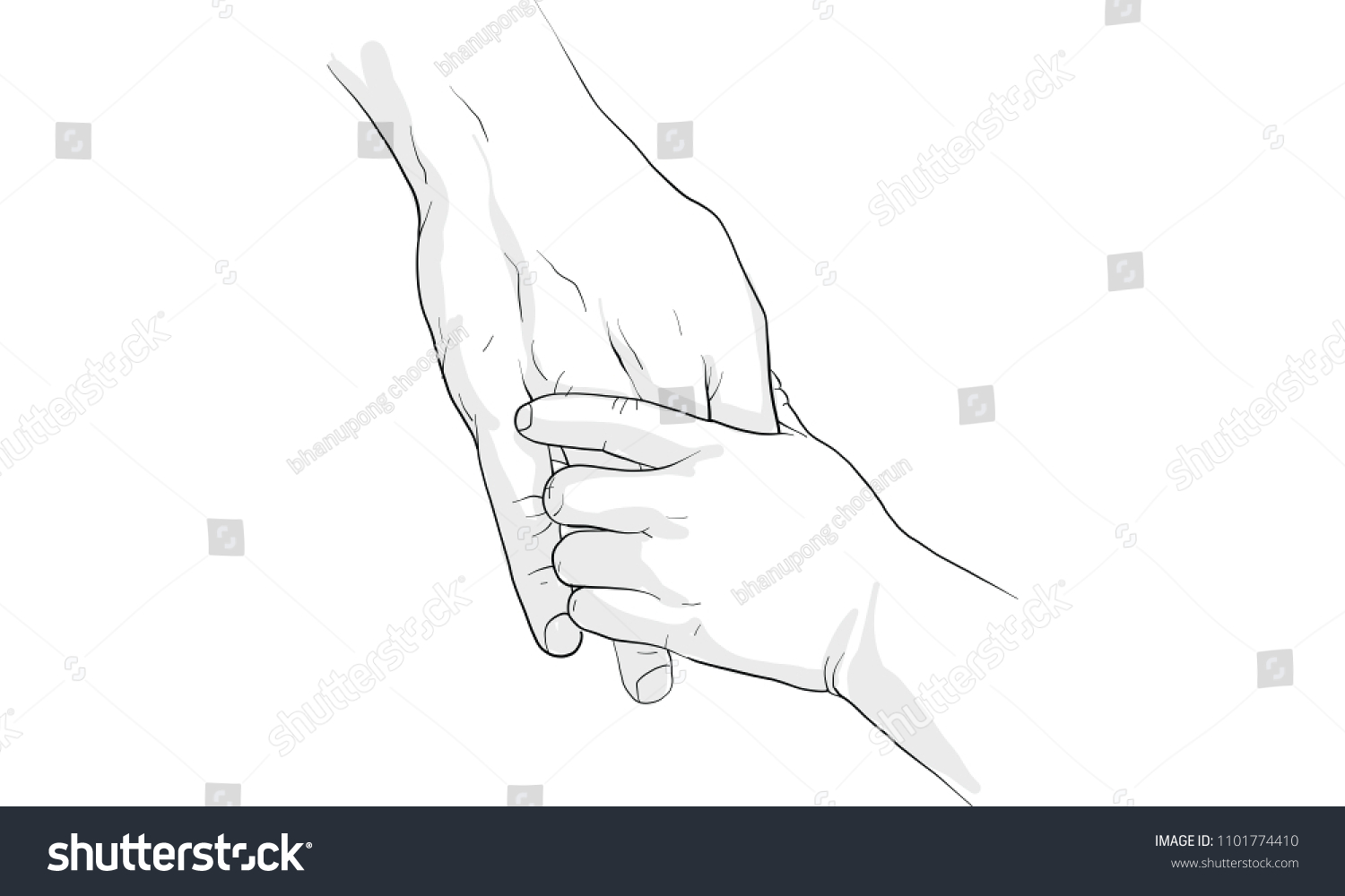Hand Holding Hand Together Vector Stock Vector (Royalty Free ...