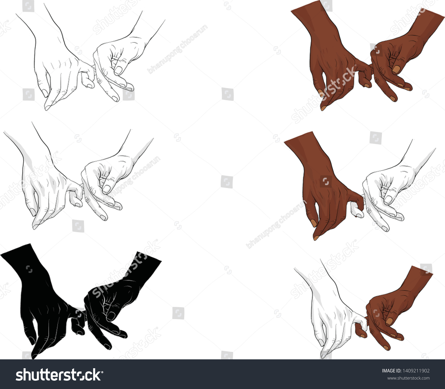 Hand Holding Hand Together Vector Stock Vector (Royalty Free ...