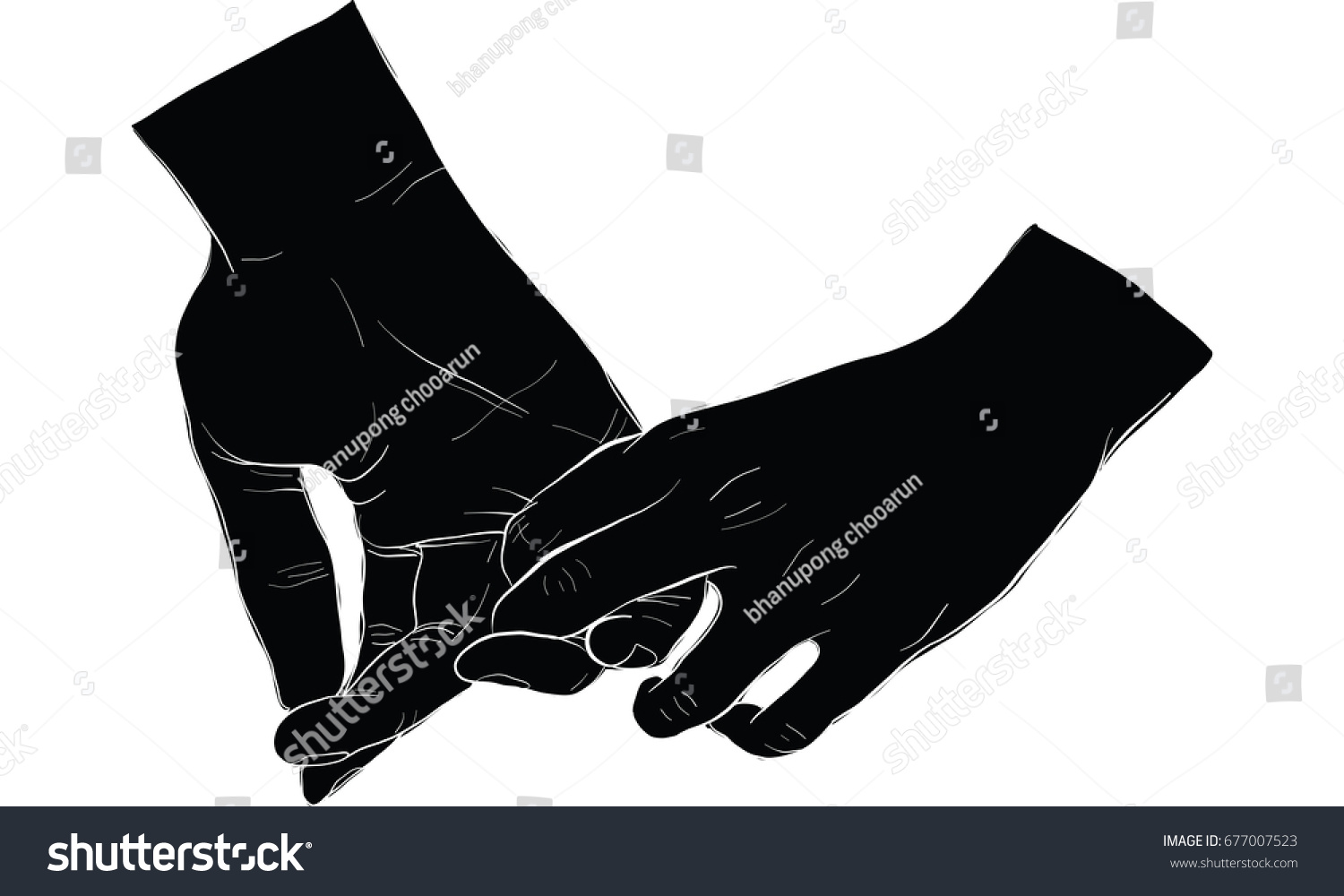 Hand Holding Hand Together Vector Stock Vector (Royalty Free) 677007523