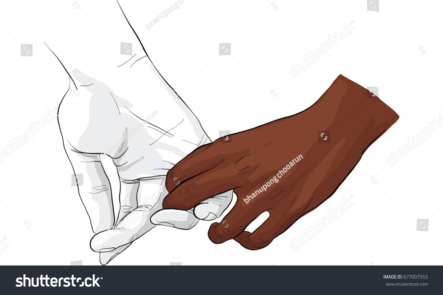 Hand Holding Hand Together Vector Stock Vector (Royalty Free) 677007553