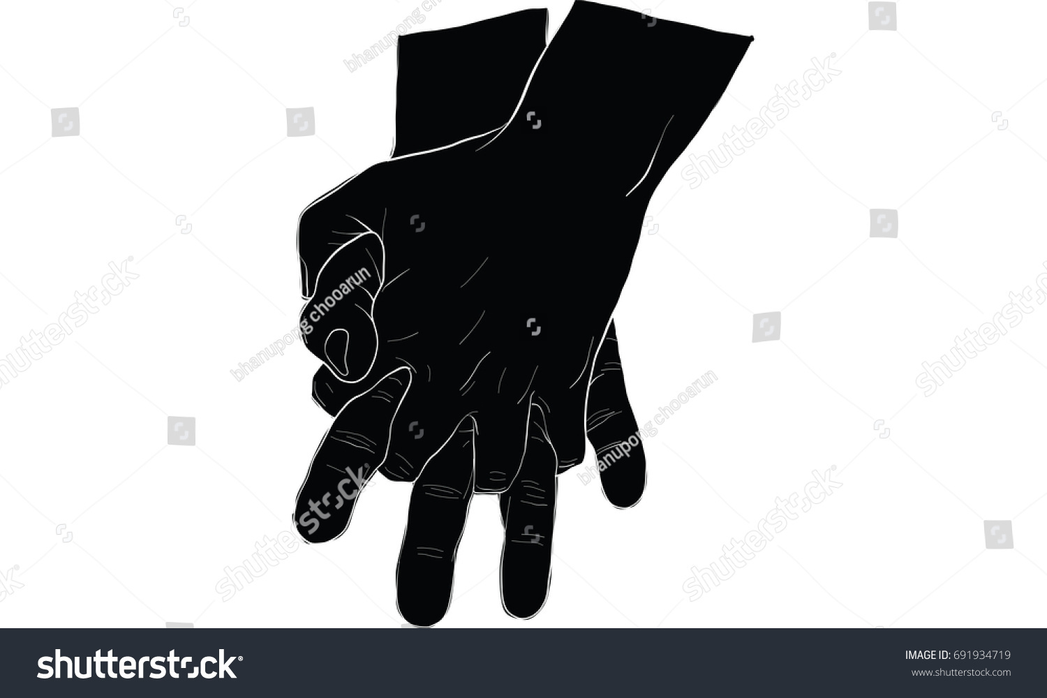 Hand Holding Hand Togethervector Stock Vector (Royalty Free) 691934719 ...