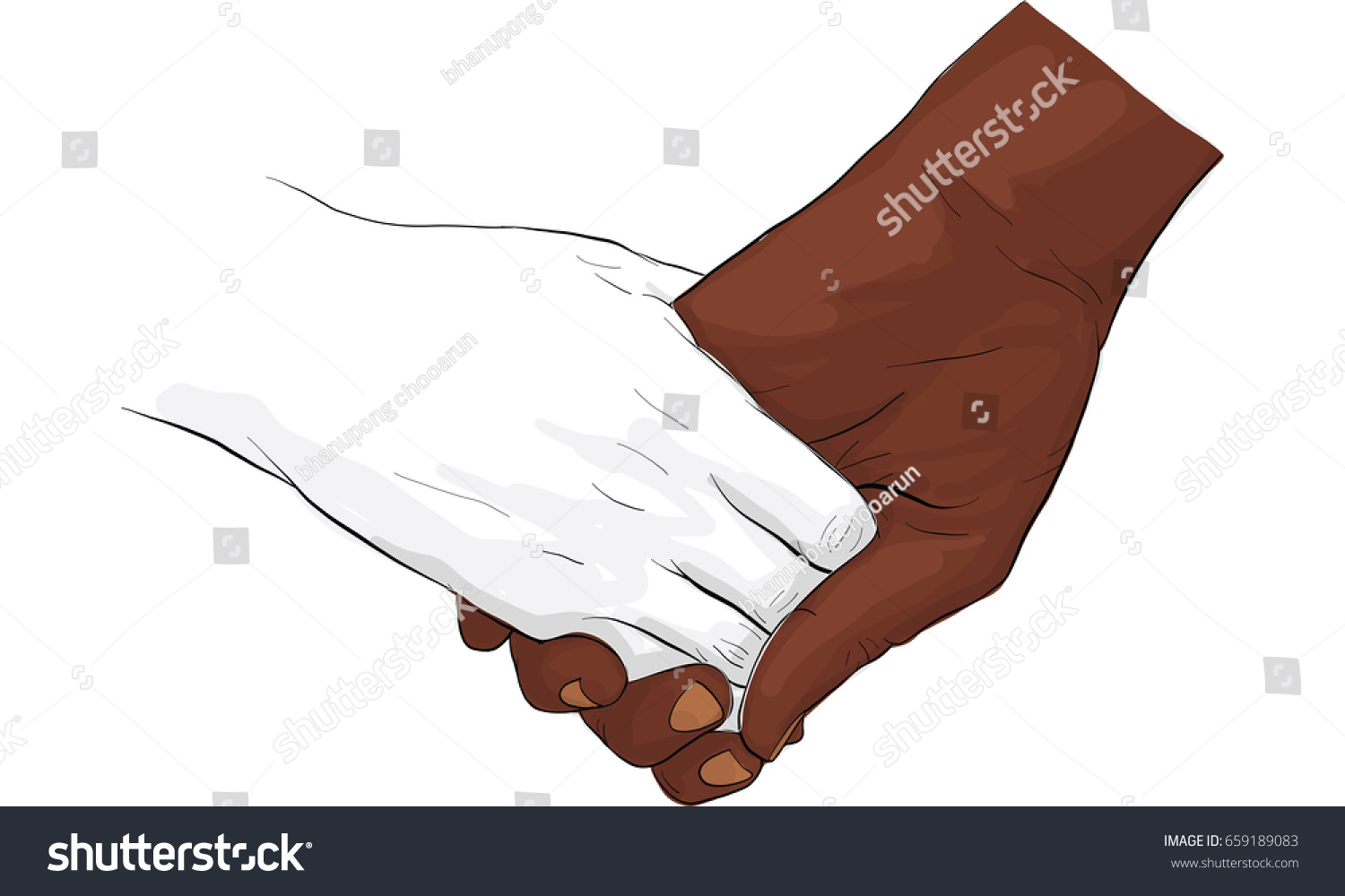 Hand Holding Hand Vector Stock Vector (Royalty Free) 659189083 ...