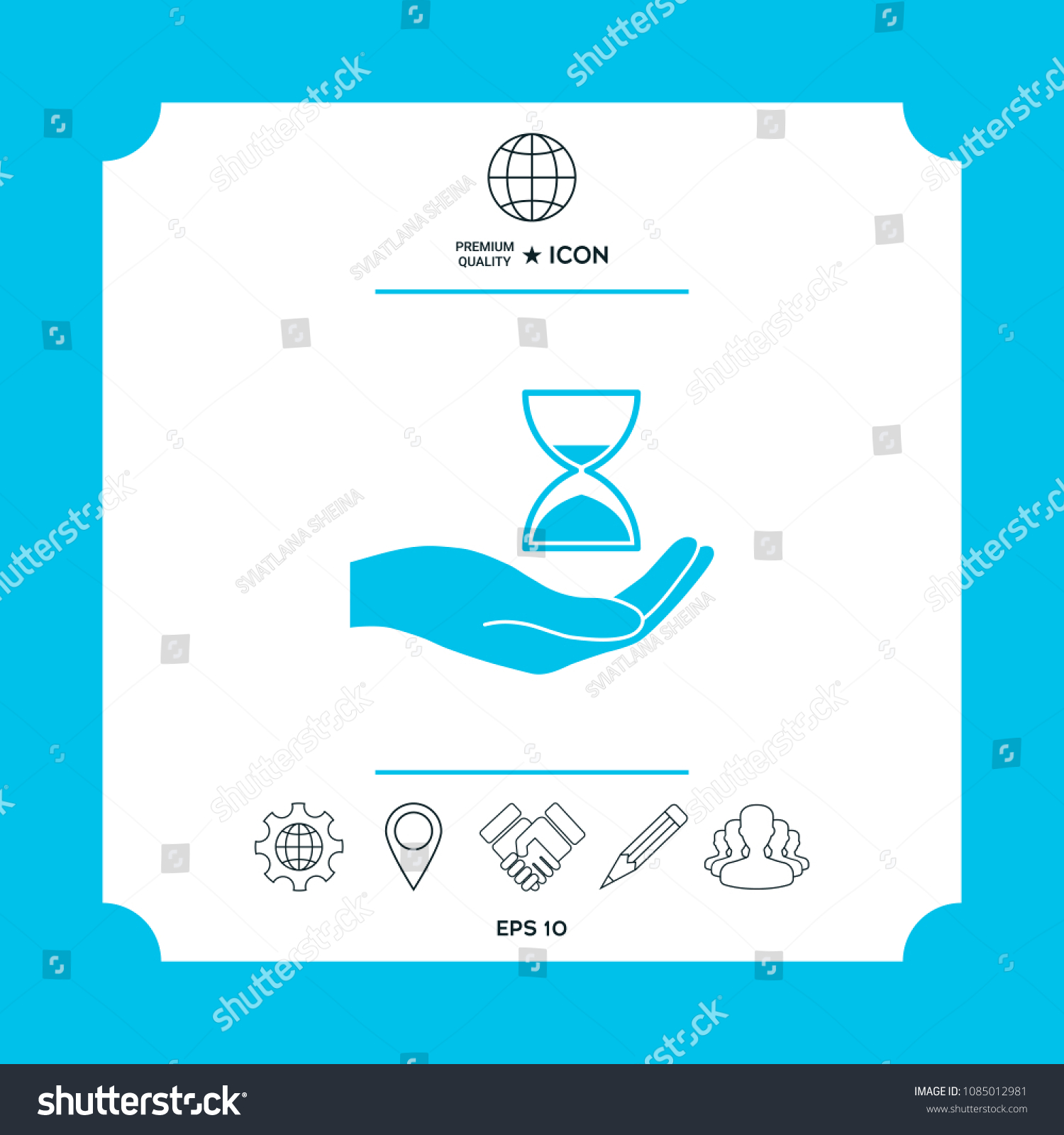 Hand Holding Hourglass Stock Vector (Royalty Free) 1085012981