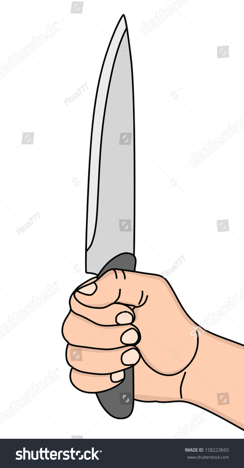Hand Holding Knife Vector Illustration Stock Vector (Royalty Free ...