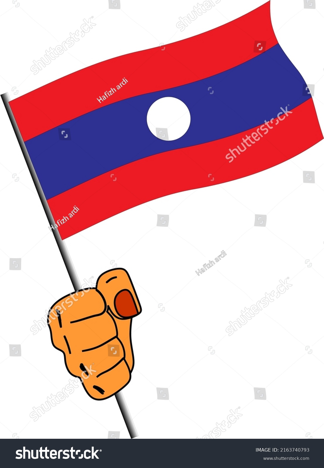 Hand Holding Laos Flag Vector Stock Vector (Royalty Free) 2163740793 ...