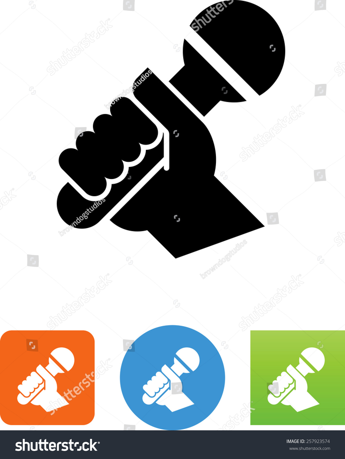 Hand Holding Microphone Icon Stock Vector (Royalty Free) 257923574