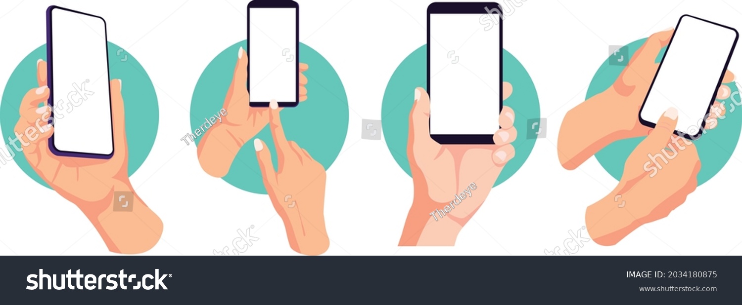 Hand Holding Mobile Phone Design Vector Stock Vector (Royalty Free ...