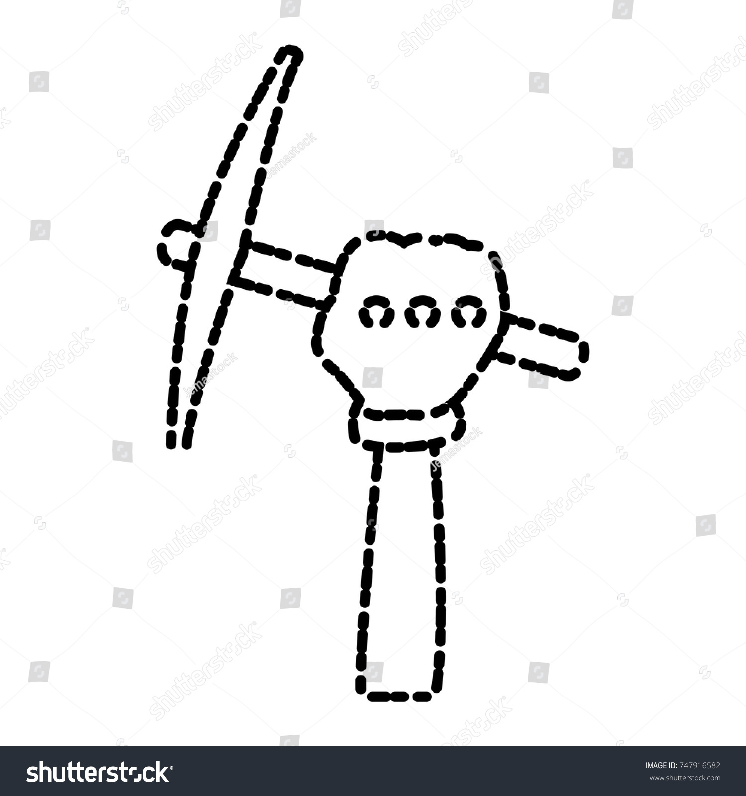Hand Holding Pick Stock Vector (Royalty Free) 747916582
