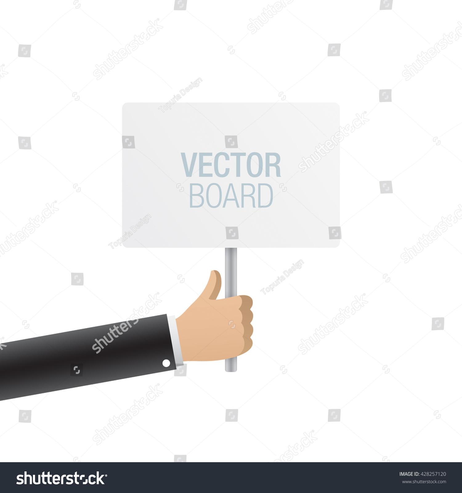 Hand Holding Rectangular Sign Board Isolated Stock Vector (Royalty Free ...