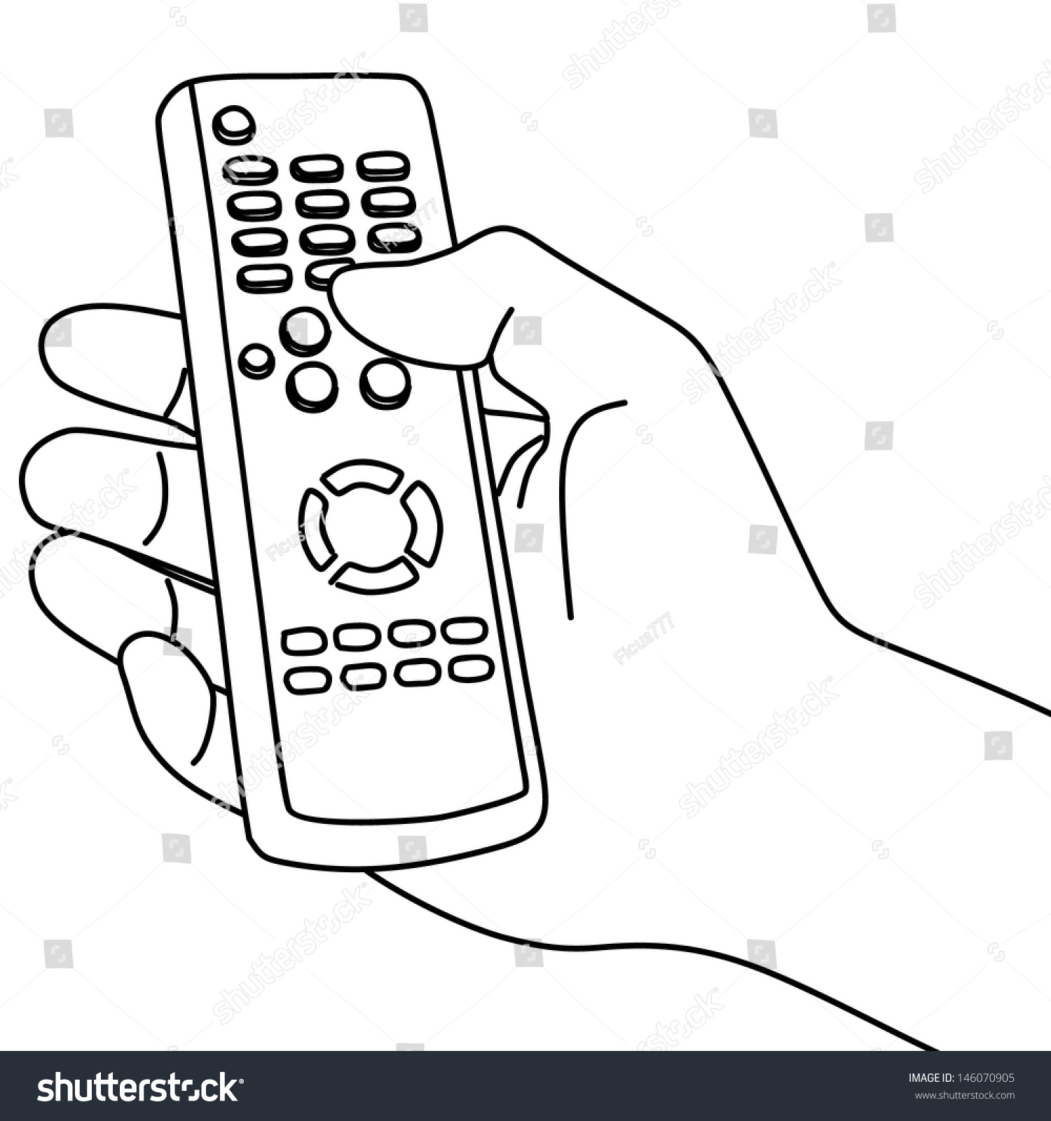 Hand Holding Remote Illustration Stock Vector (Royalty Free) 146070905 ...