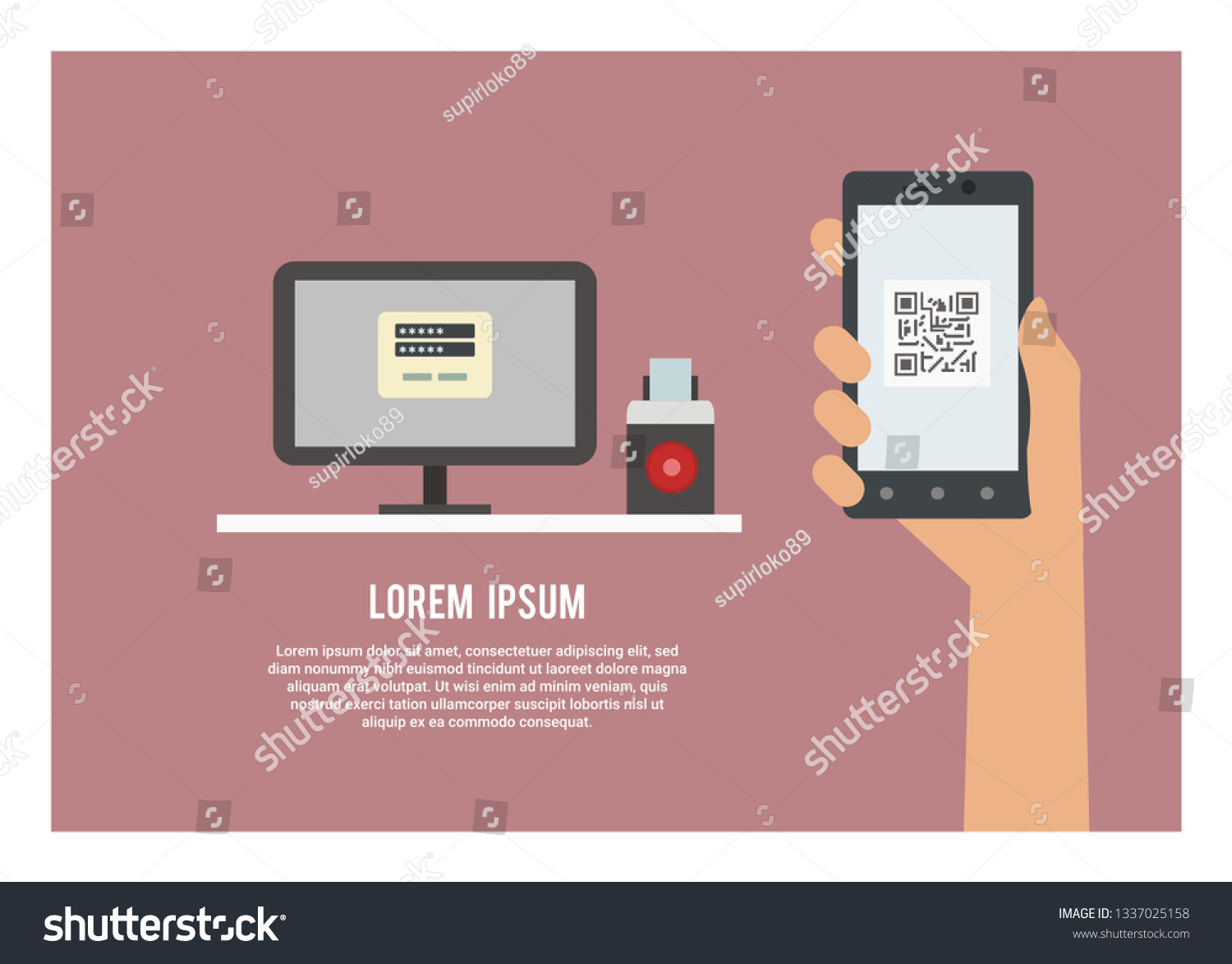 Hand Holding Smartphone Barcode Interface Ticket Stock Vector (Royalty ...
