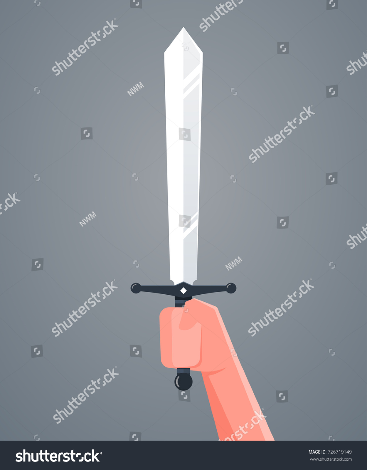 Hand Holding Sword Vector Illustration Stock Vector (Royalty Free ...
