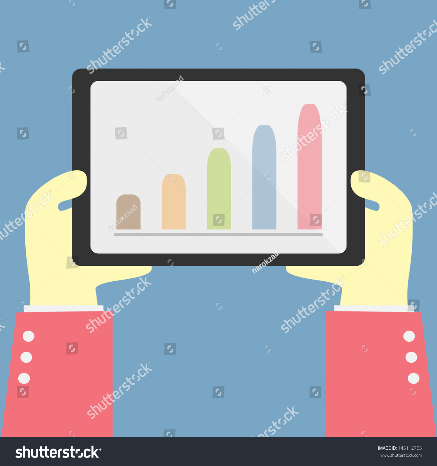 Hand Holding Tablet Stock Vector (Royalty Free) 145112755 | Shutterstock