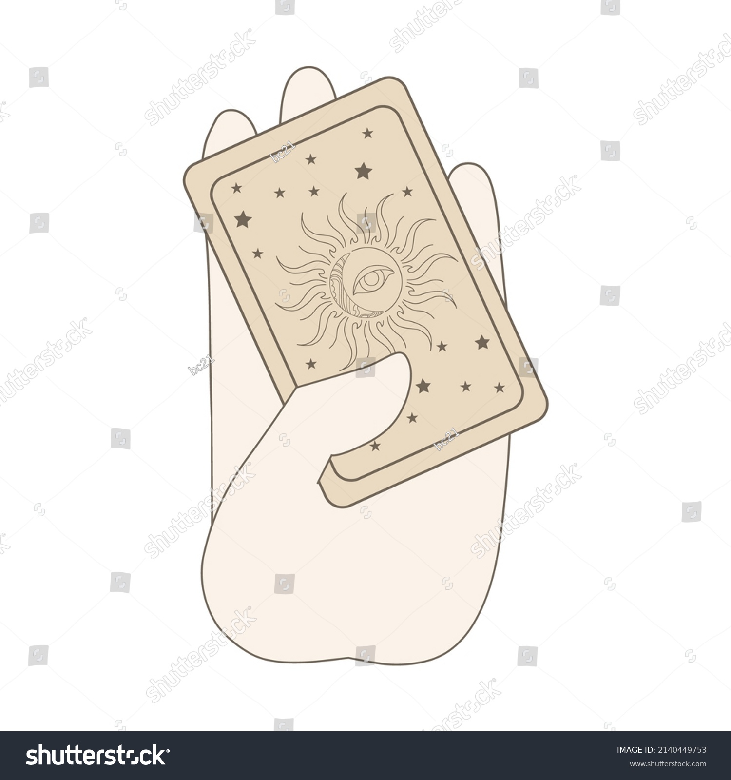 Hand Holding Tarot Card Vector Stock Vector (Royalty Free) 2140449753 ...