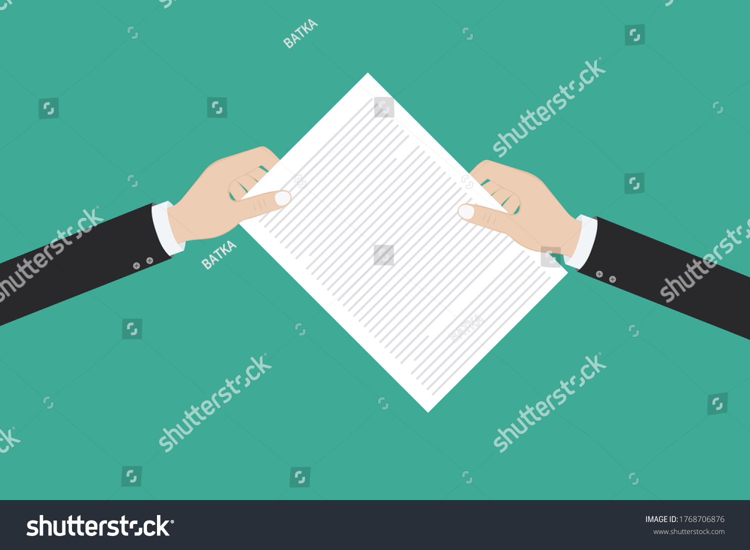 Hand Holding Document Vector Flat Illustration Stock Vector (Royalty ...