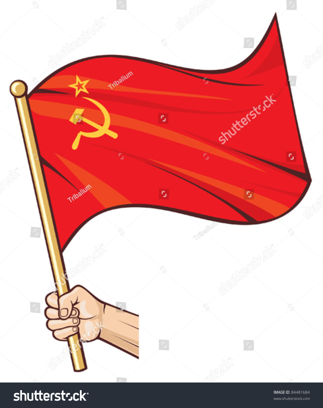 Hand Holding Ussr Flag Stock Vector (Royalty Free) 84481684 | Shutterstock