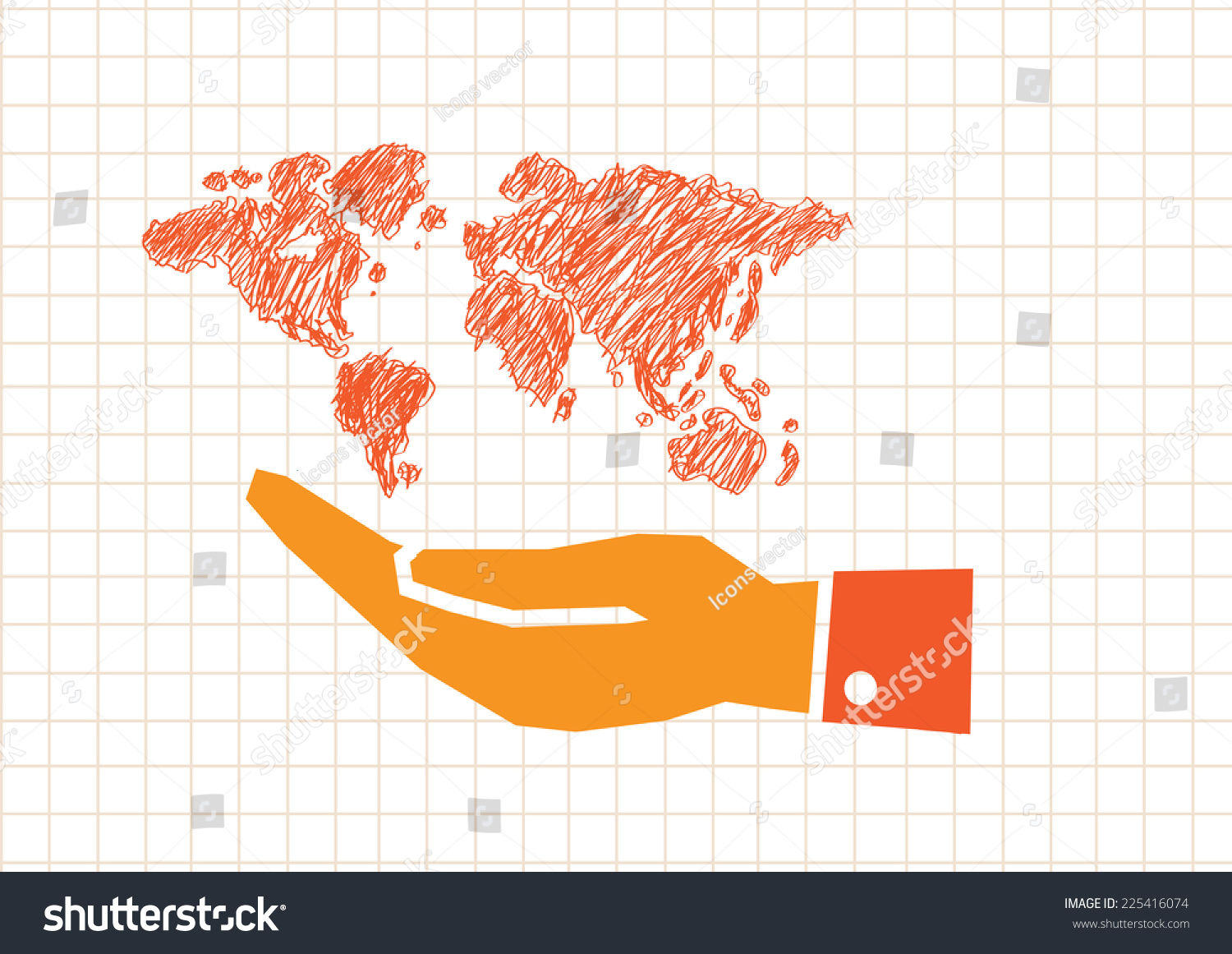 Hand Holding World Globe Map Stock Vector (Royalty Free) 225416074