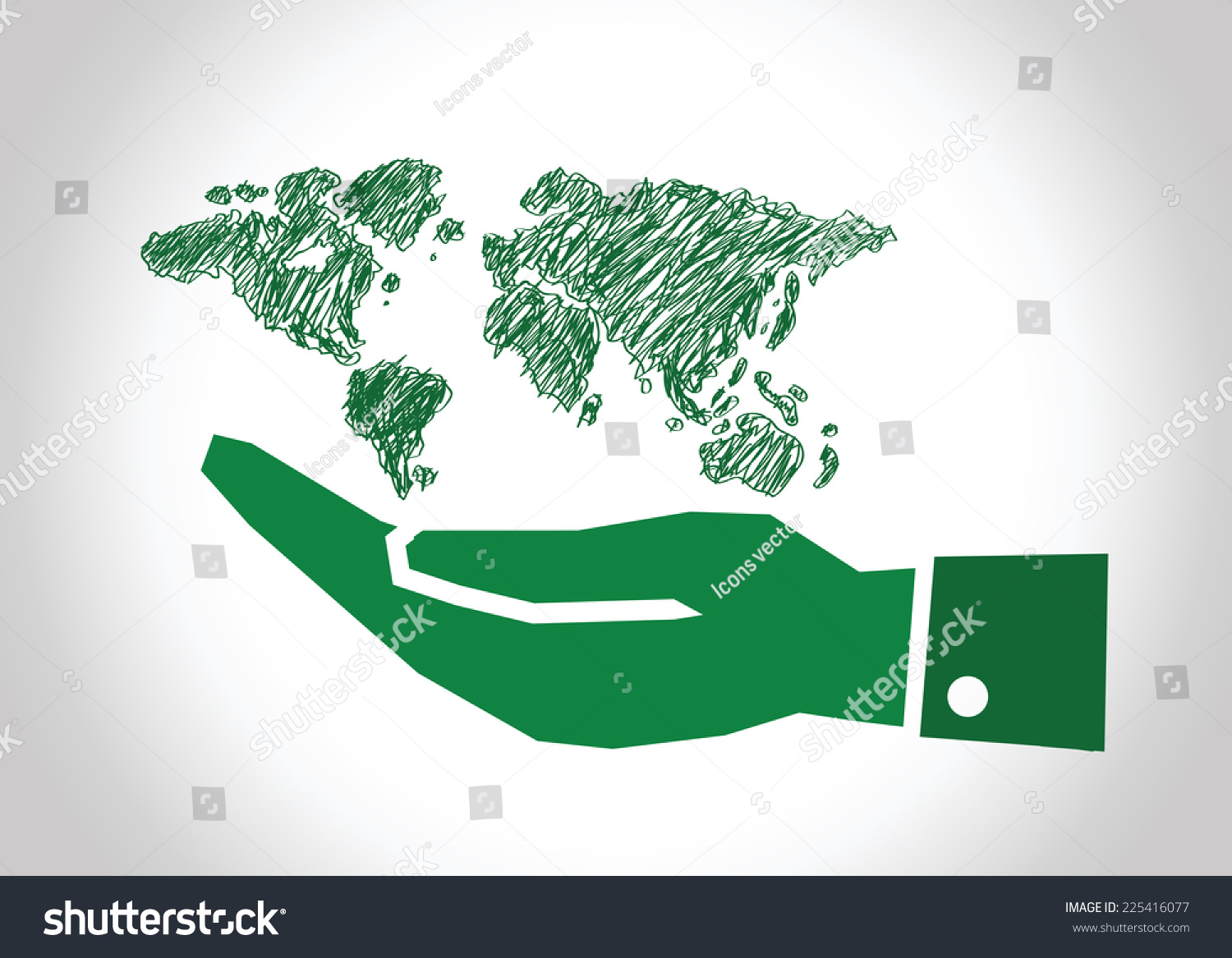Hand Holding World Globe Map Stock Vector (Royalty Free) 225416077