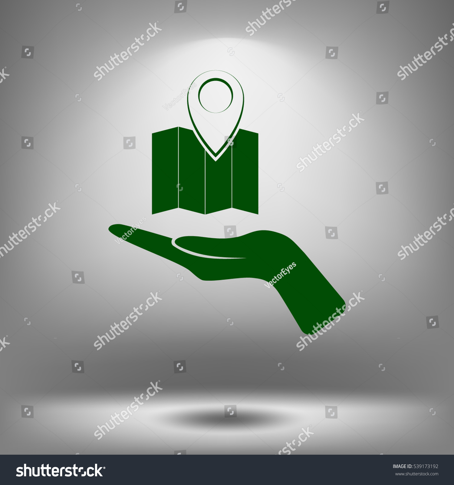 Hand Holds Folded Paper Map Stock Vector (Royalty Free) 539173192 ...