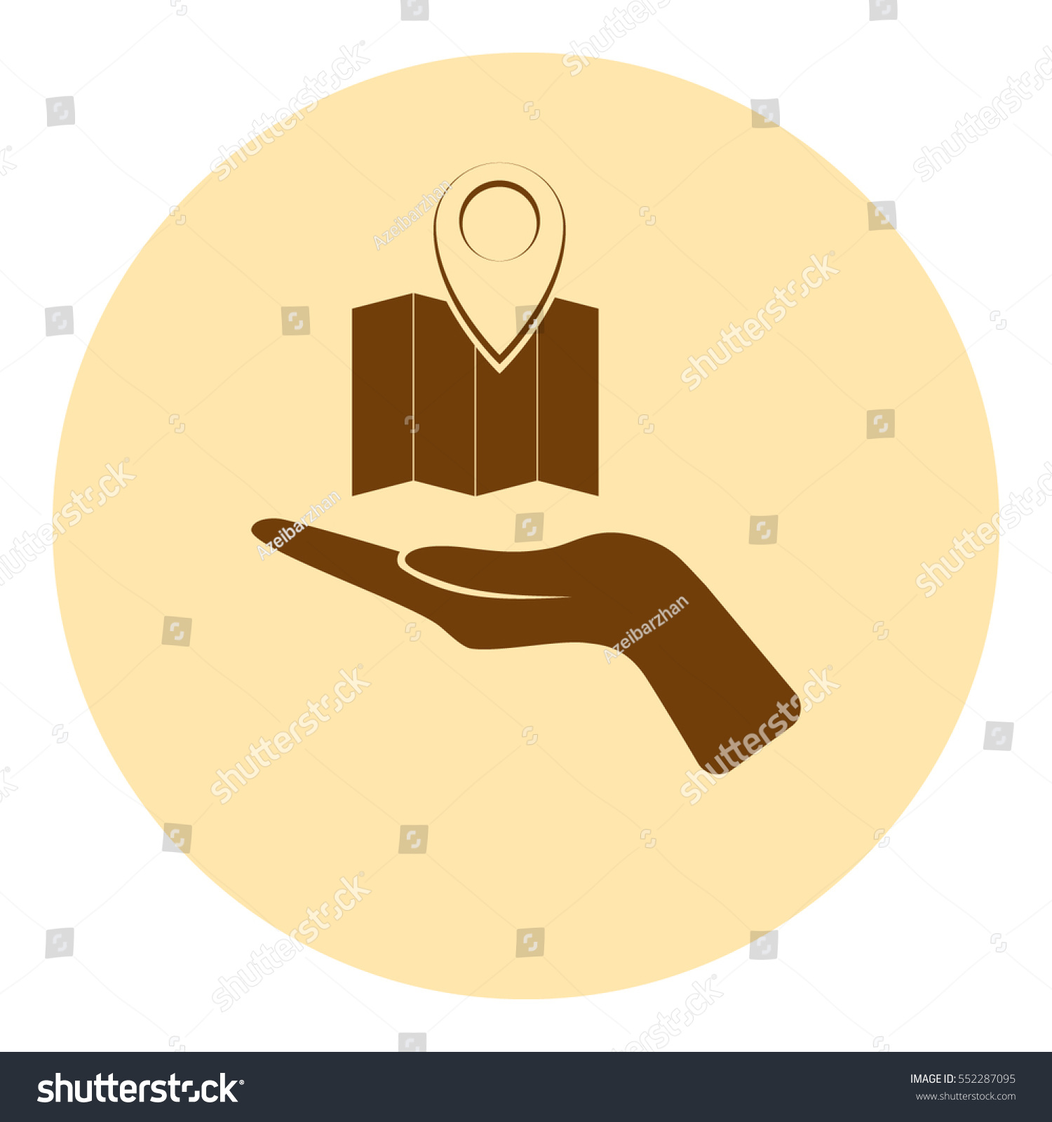 Hand Holds Folded Paper Map Stock Vector (Royalty Free) 552287095 ...