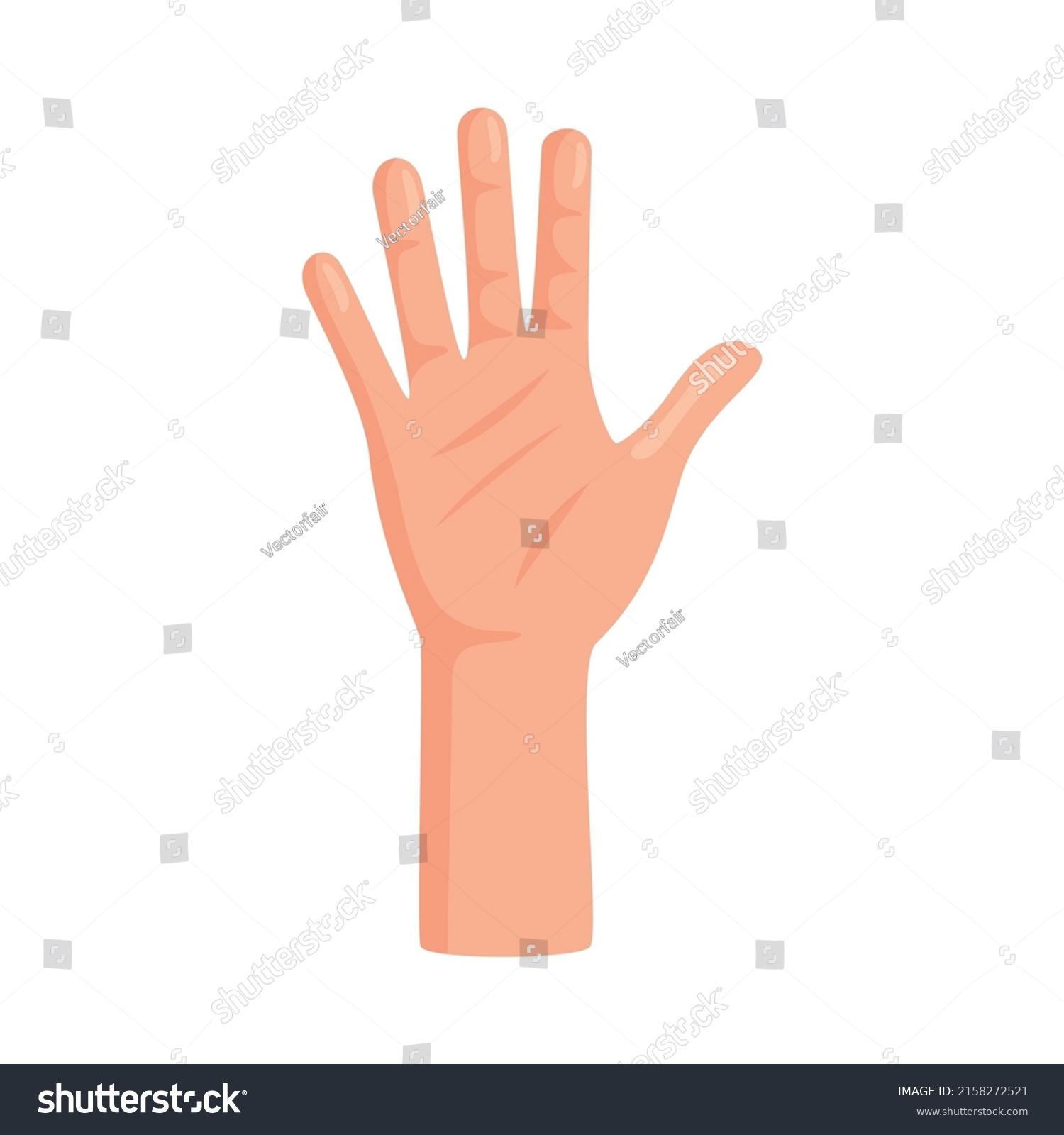 Hand Human Stop Gesture Icon Stock Vector (Royalty Free) 2158272521 ...