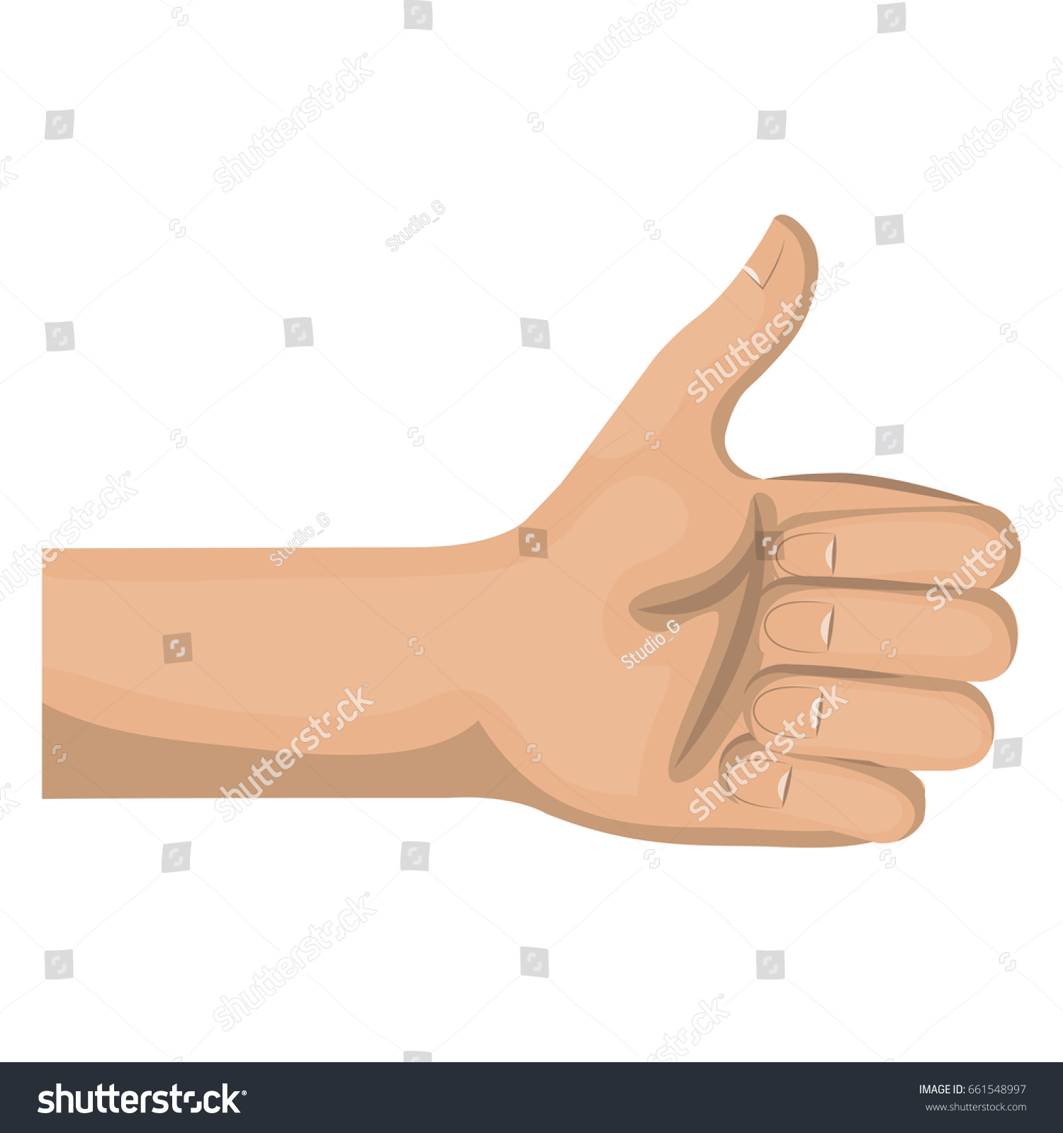 Hand Human Like Gesture Stock Vector (Royalty Free) 661548997 ...