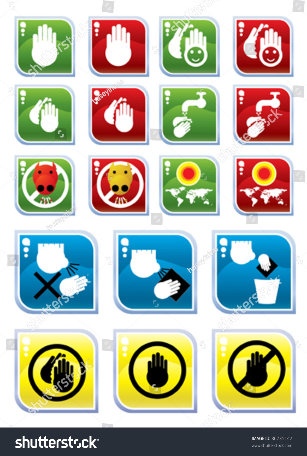 Hand Hygiene Flu Epidemics 2 Stock Vector (Royalty Free) 36735142