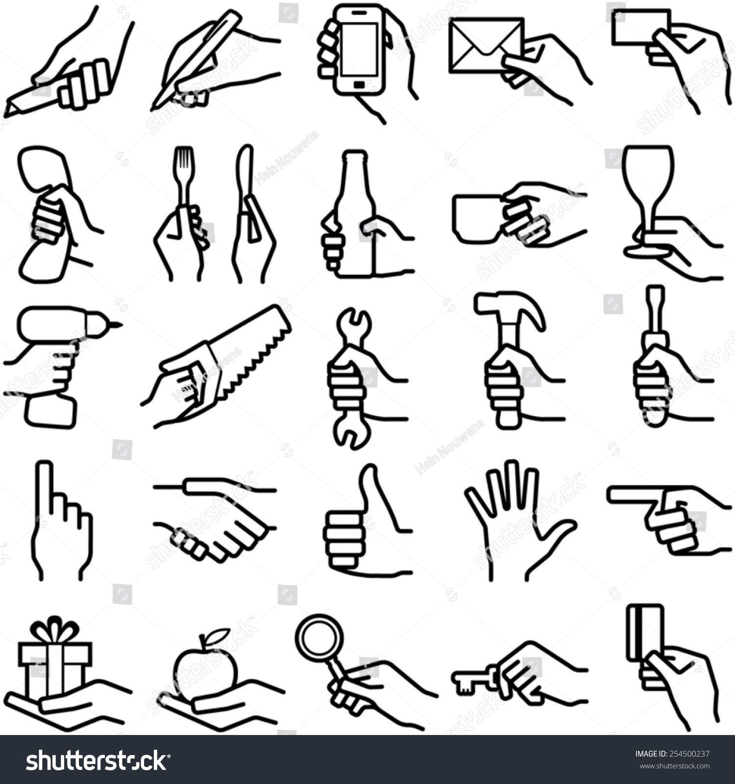 Hand Icon Collection Vector Illustration Stock Vector (Royalty Free ...
