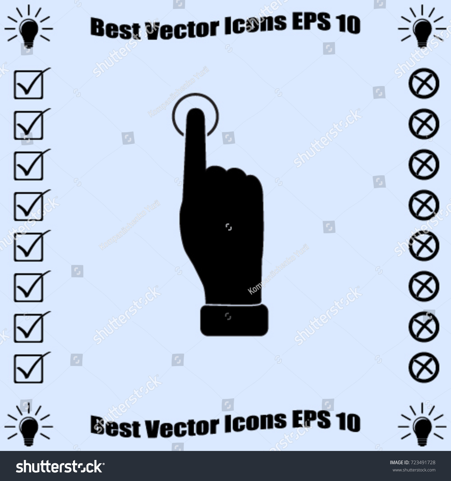 Hand Icon Finger Push Vector Illustration Stock Vector (Royalty Free ...