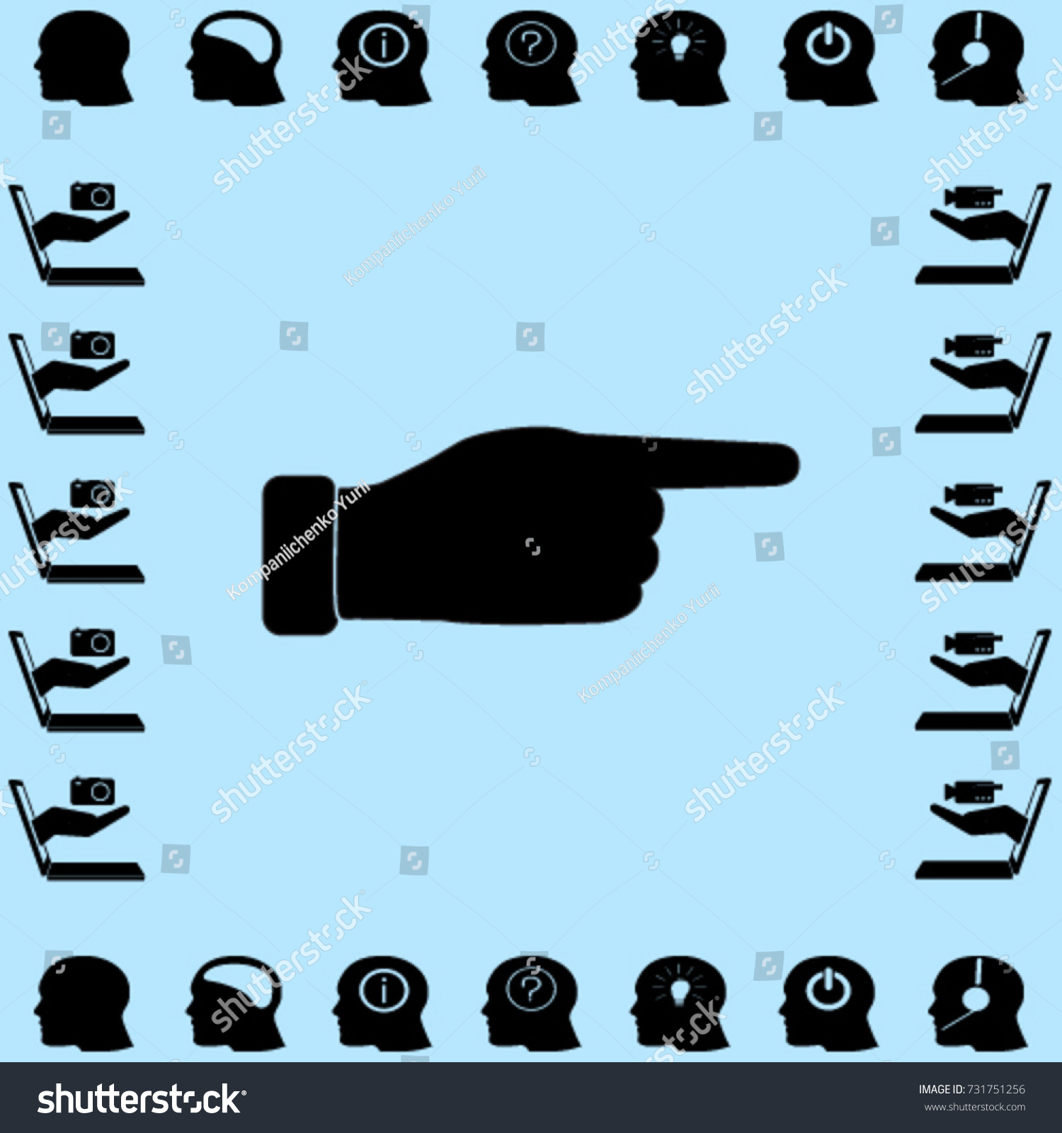 Hand Icon Finger Vector Illustration Stock Vector (Royalty Free) 731751256