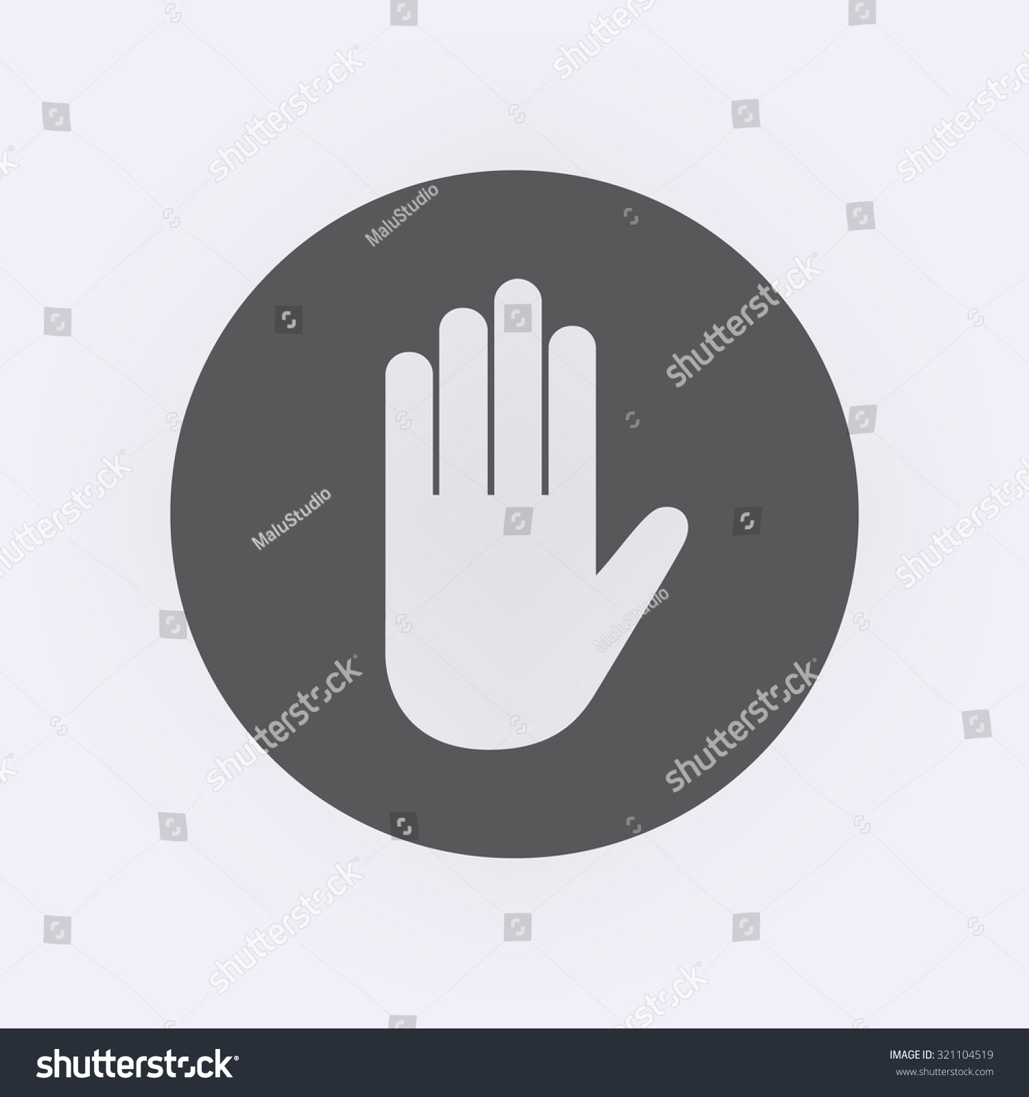 Hand Icon Circle Vector Illustration Stock Vector 321104519 - Shutterstock