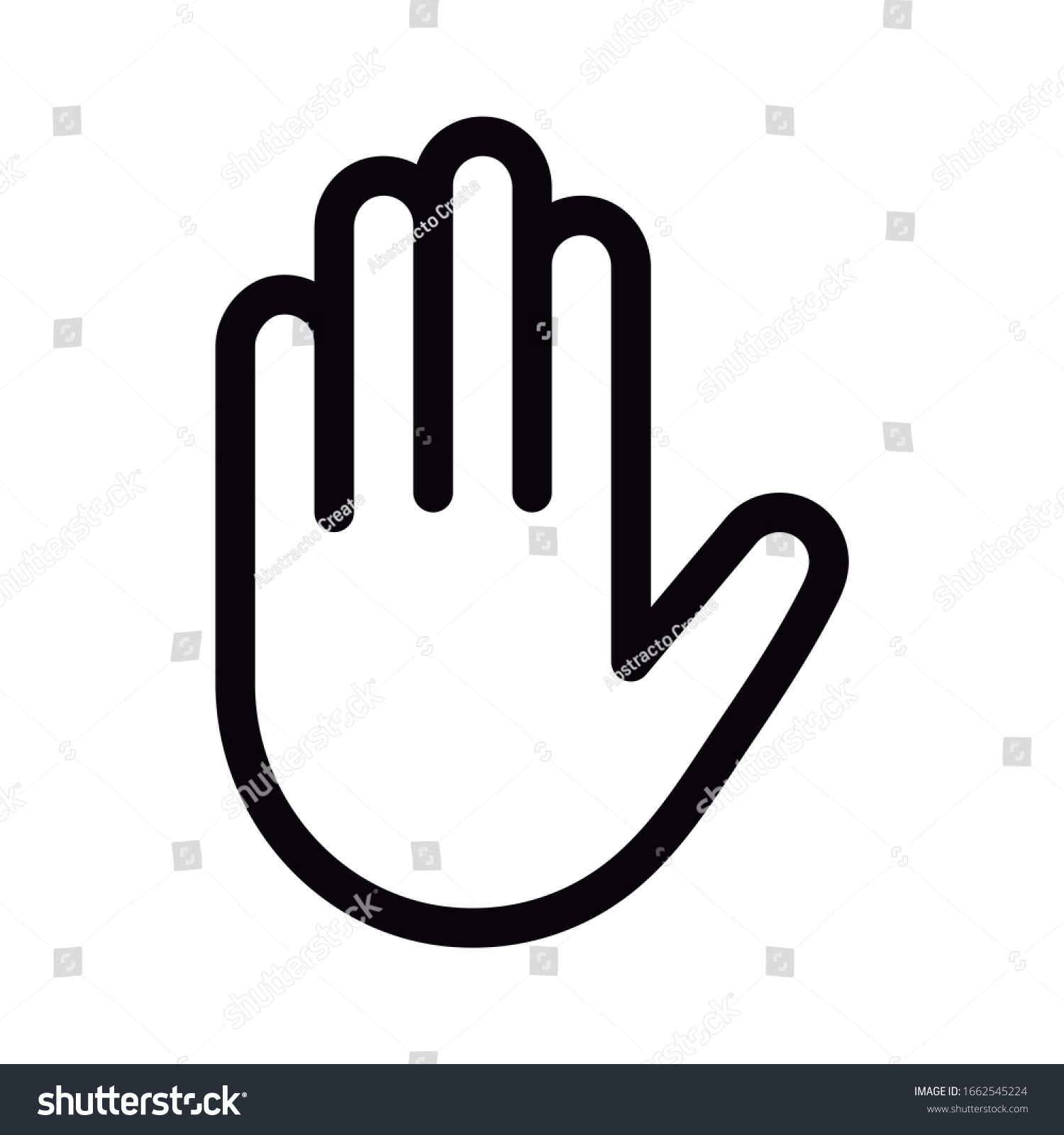 Hand Icon On White Background Vector Stock Vector (Royalty Free ...