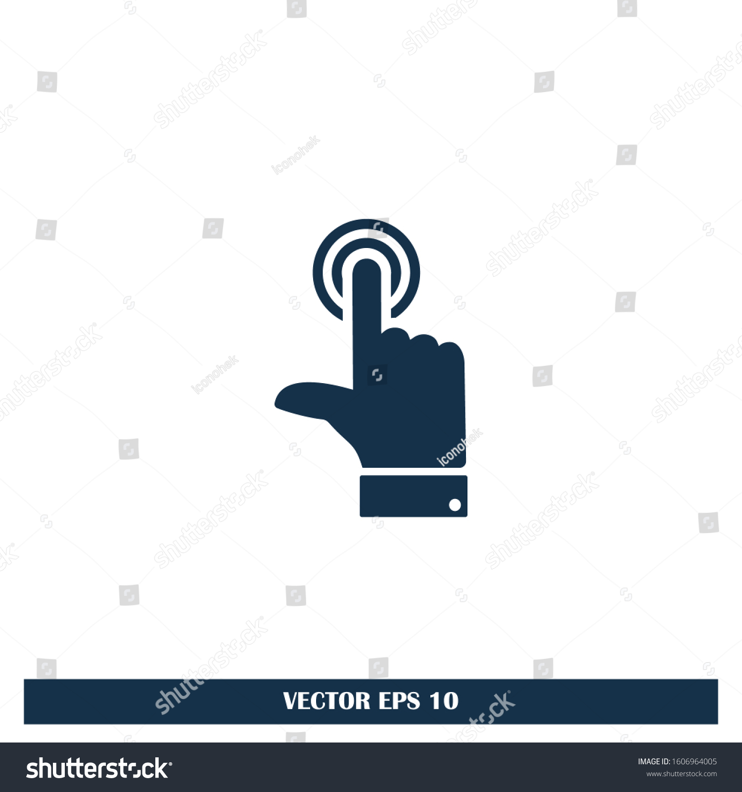 Hand Icon Press Button Symbol Logo Stock Vector (Royalty Free) 1606964005