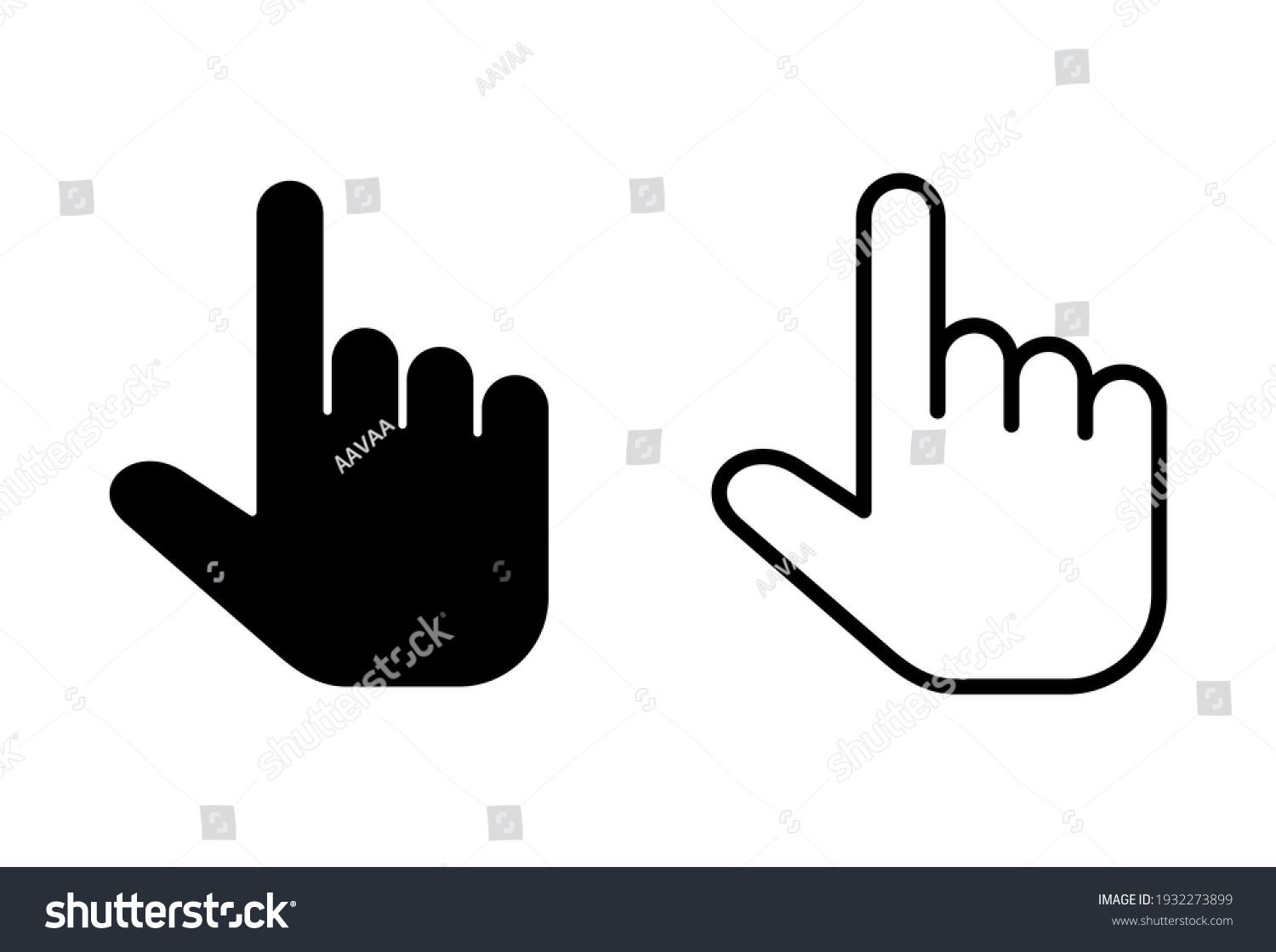 Hand Icon Set Hand Vector Icon Stock Vector (Royalty Free) 1932273899 ...