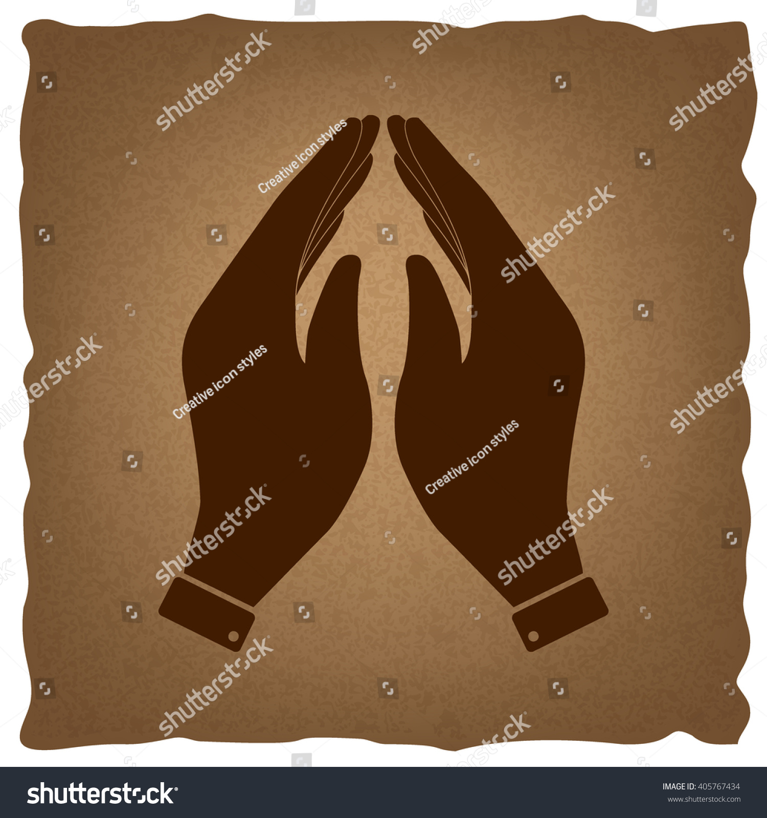 Hand Icon Vintage Effect Stock Vector (Royalty Free) 405767434 ...