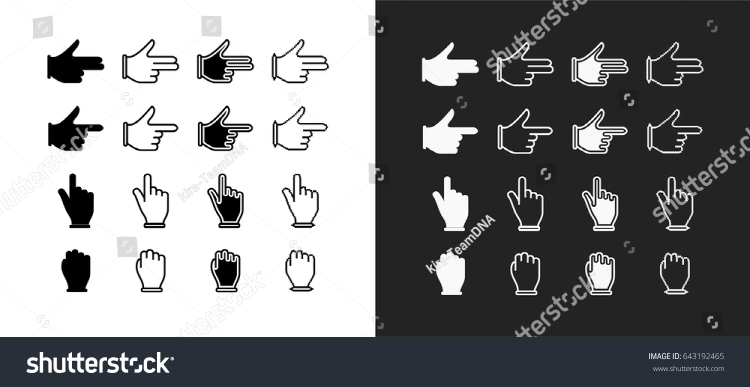 Hand Icons Curser Shape Stock Vector (Royalty Free) 643192465 ...