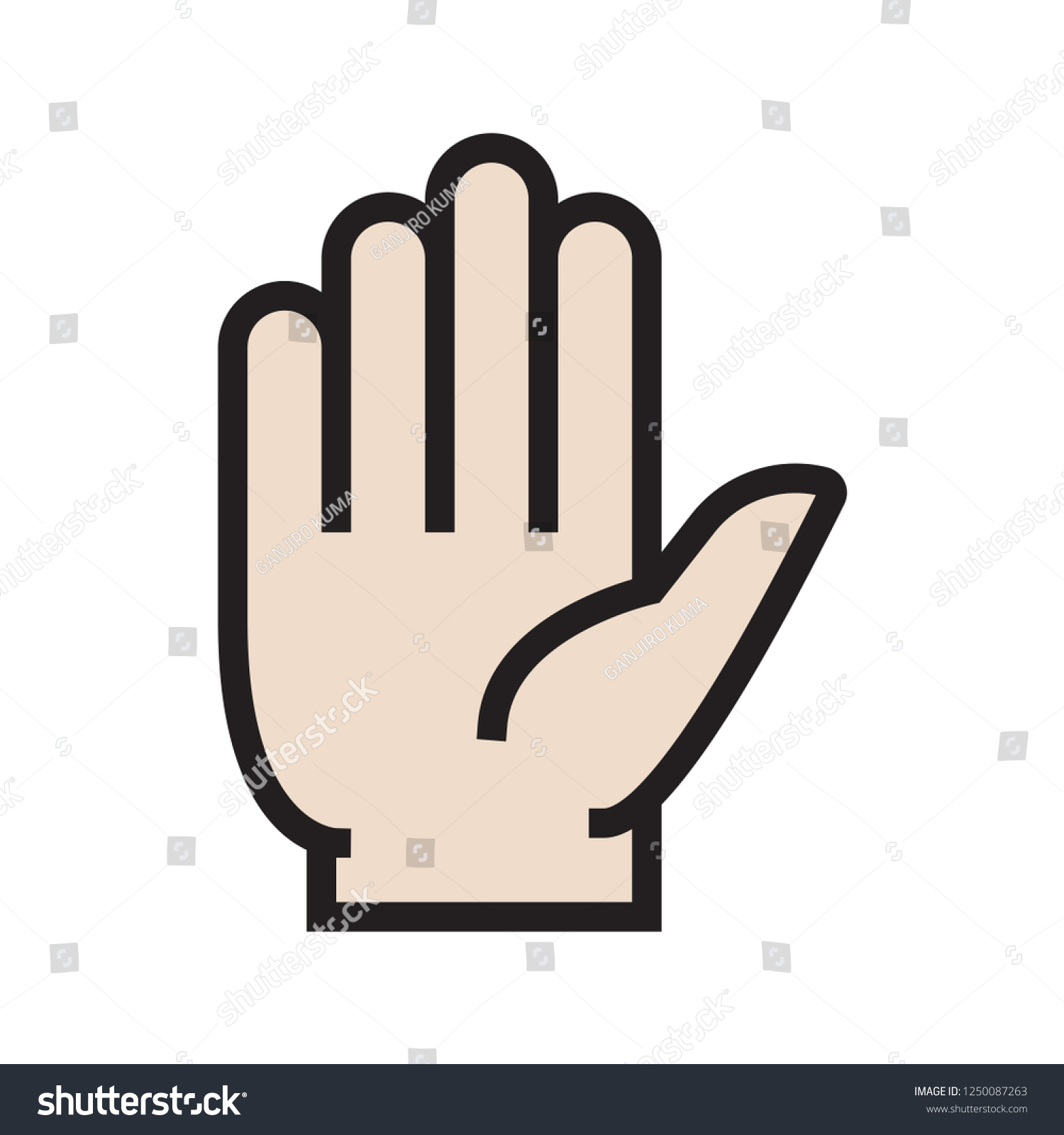 Hand Icons Simple Flat Design Isolate Stock Vector (Royalty Free ...