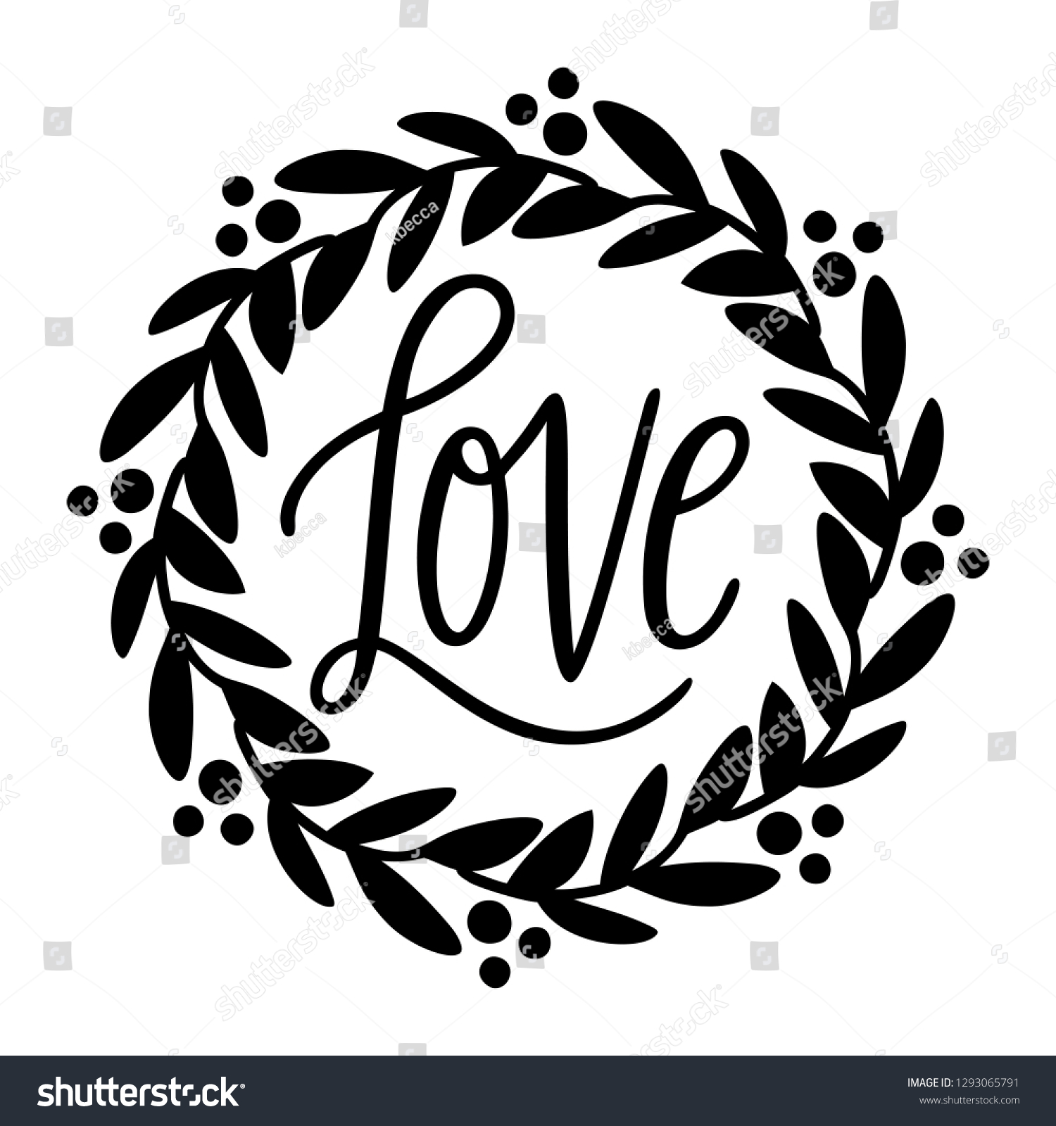 Handillustrated Vector Botanical Wreath Hand Lettered: vector de stock ... Handillustrated Vector Botanical Wreath Hand Lettered: vector de stock ...