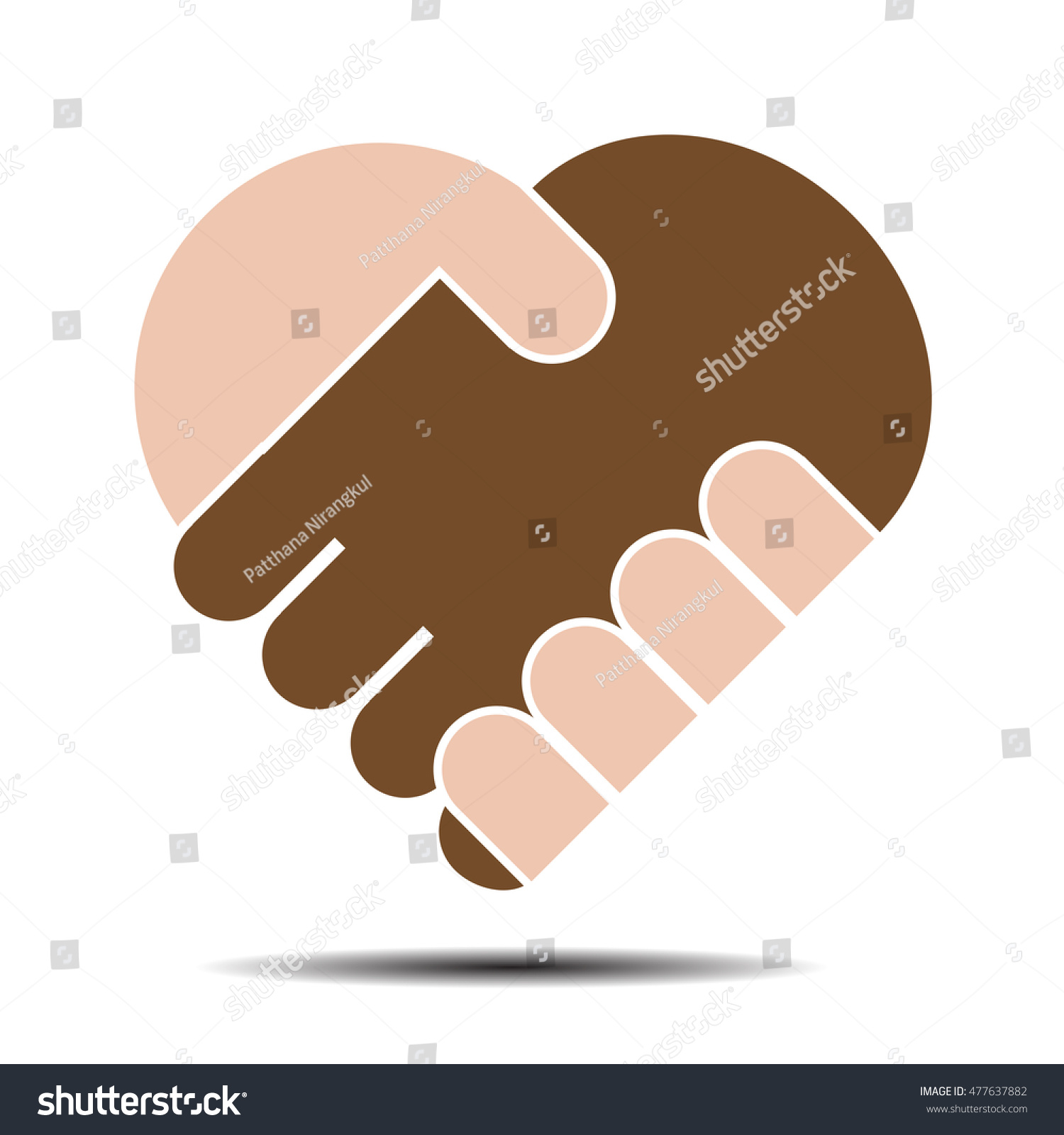 Hand Hand Heart Shape Vector Illustration Stock Vector (Royalty Free ...