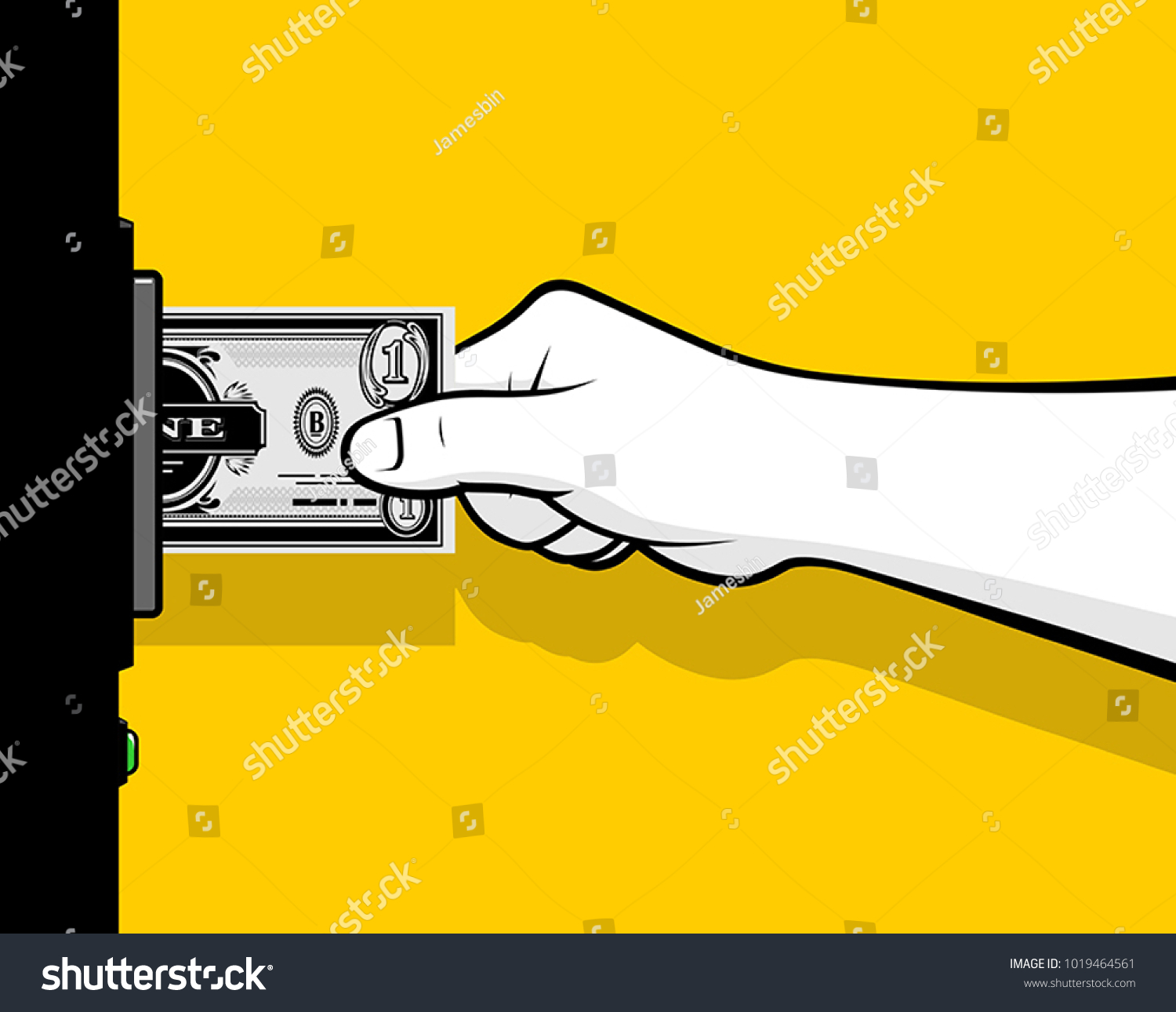 Hand Inserting Money Vending Machine Stock Vector (Royalty Free) 1019464561