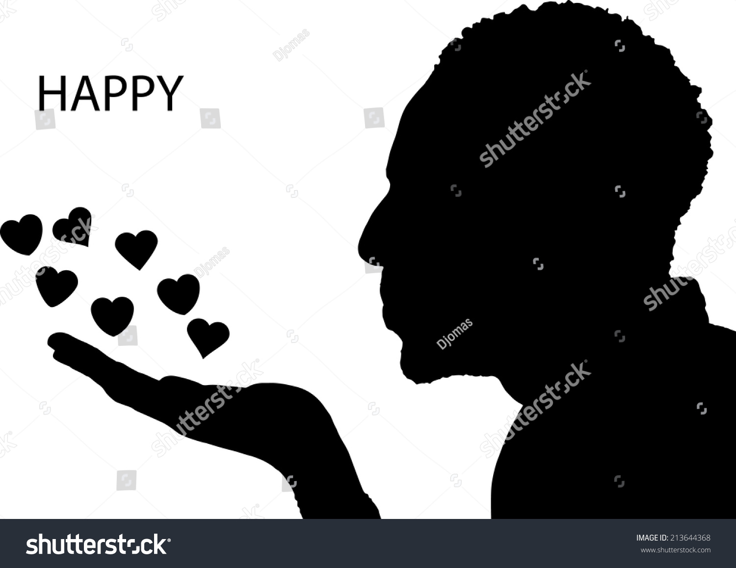 Hand Kiss Stock Vector (Royalty Free) 213644368