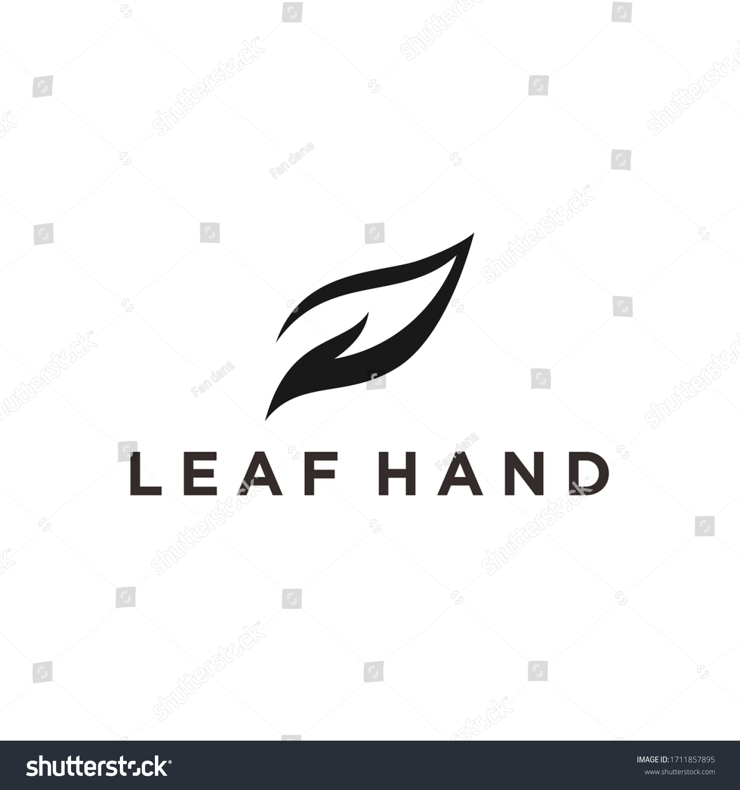Hand Leaf Logo Icon Vector Designs Stock Vector (Royalty Free ...
